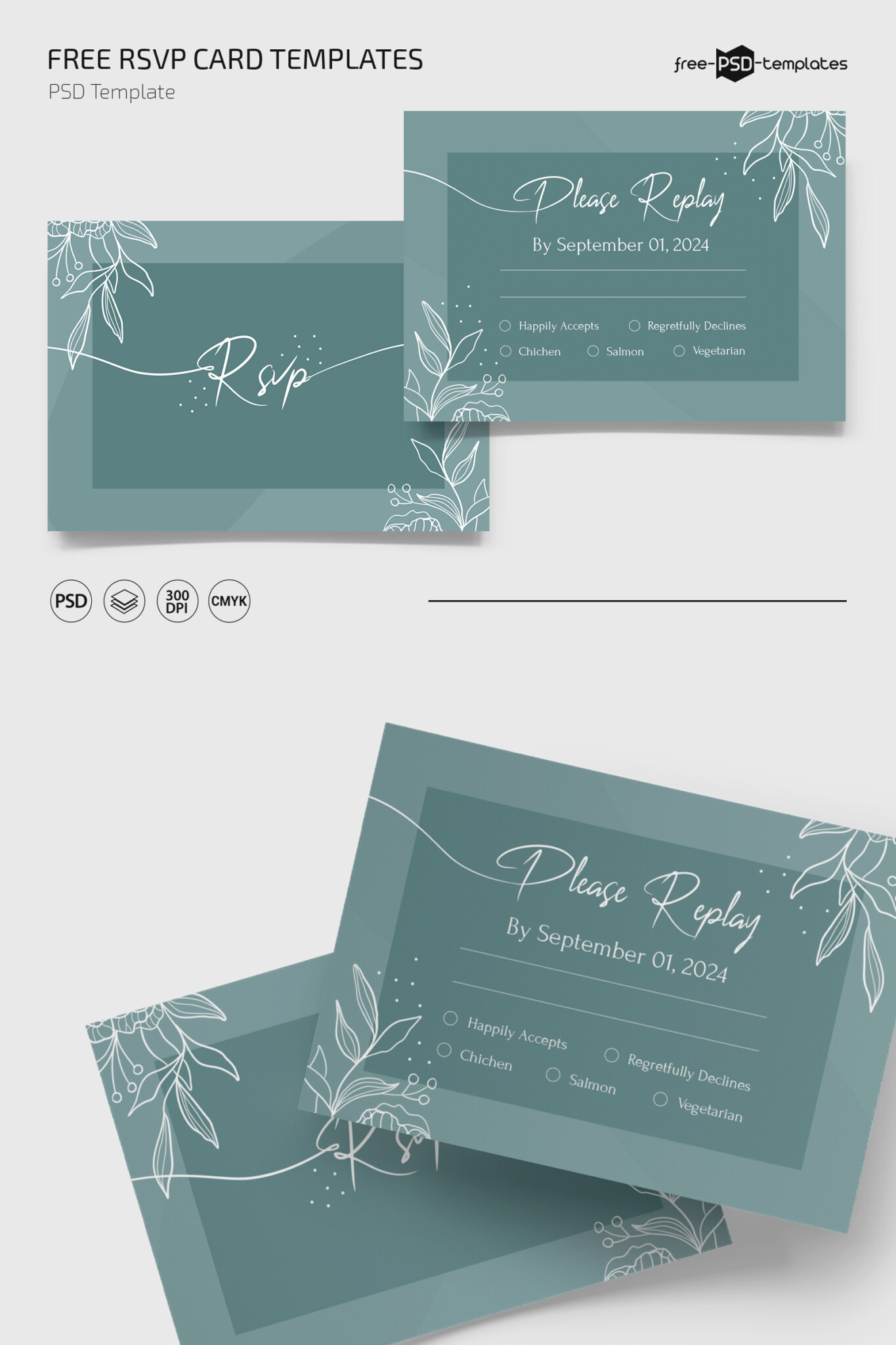 Free RSVP Card Templates for Photoshop (PSD)