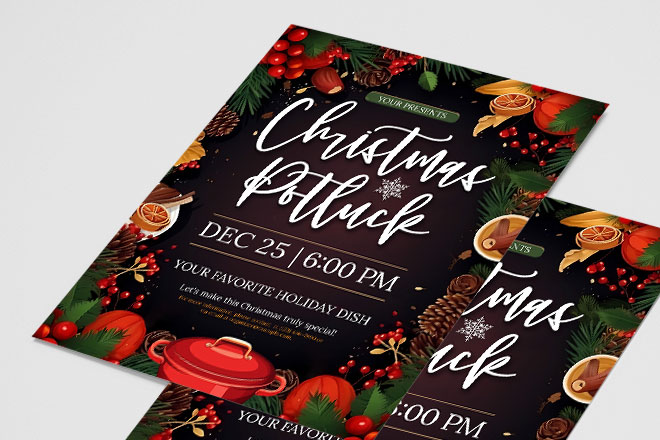 Potluck Flyer Template Free International Cuisine Potluck Party