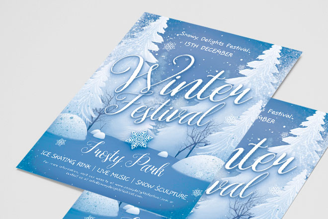 Free Winter Festival Flyer PSD Template Kit for Photoshop