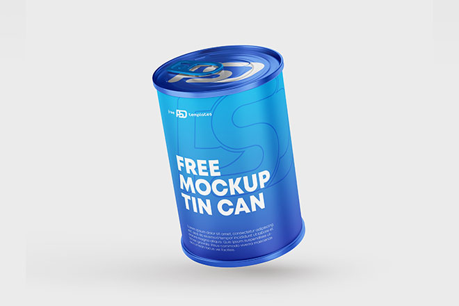 Free Tin Can Mockup PSD Template Pack for Photoshop