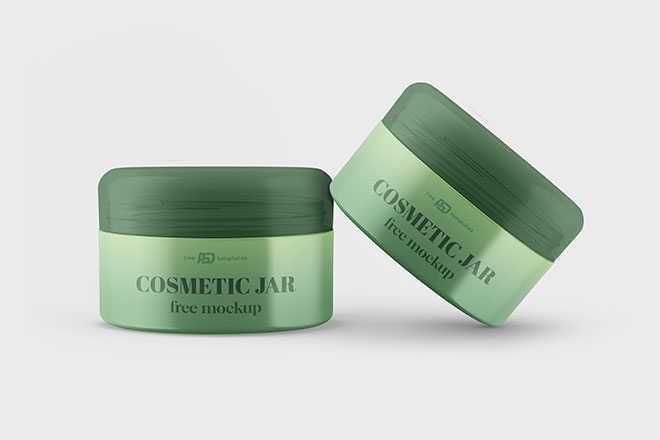 Free Cosmetic Jar PSD Mockup Set for Photoshop