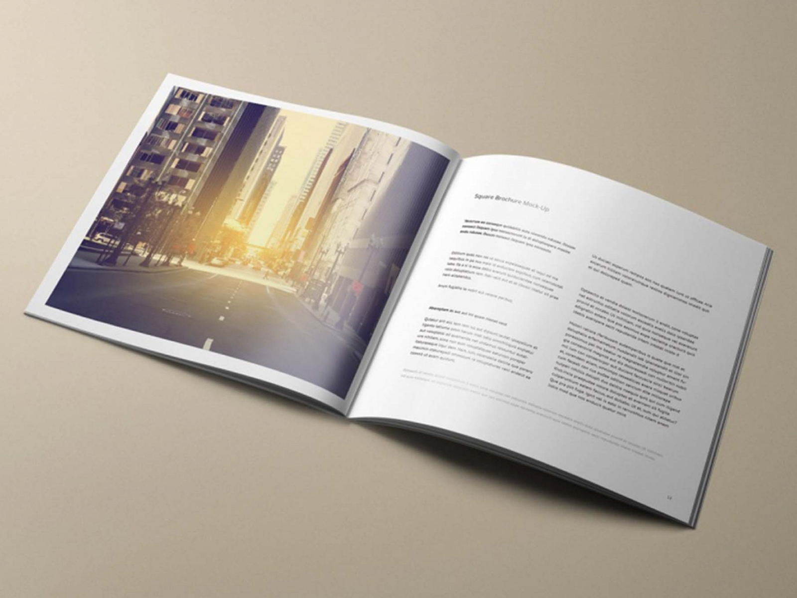 Free Square Brochure PSD Mockup Template for Photoshop