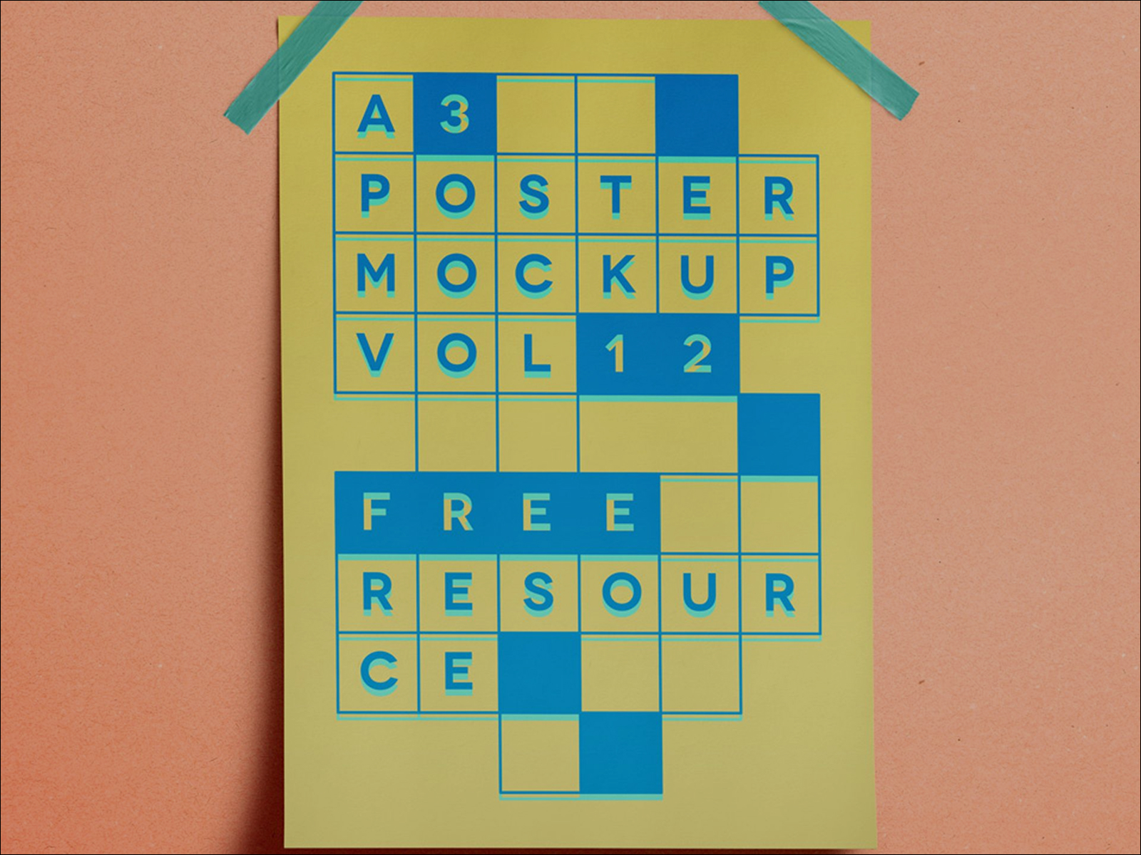 Free A3 Poster On Wall Mockup PSD for Photoshop
