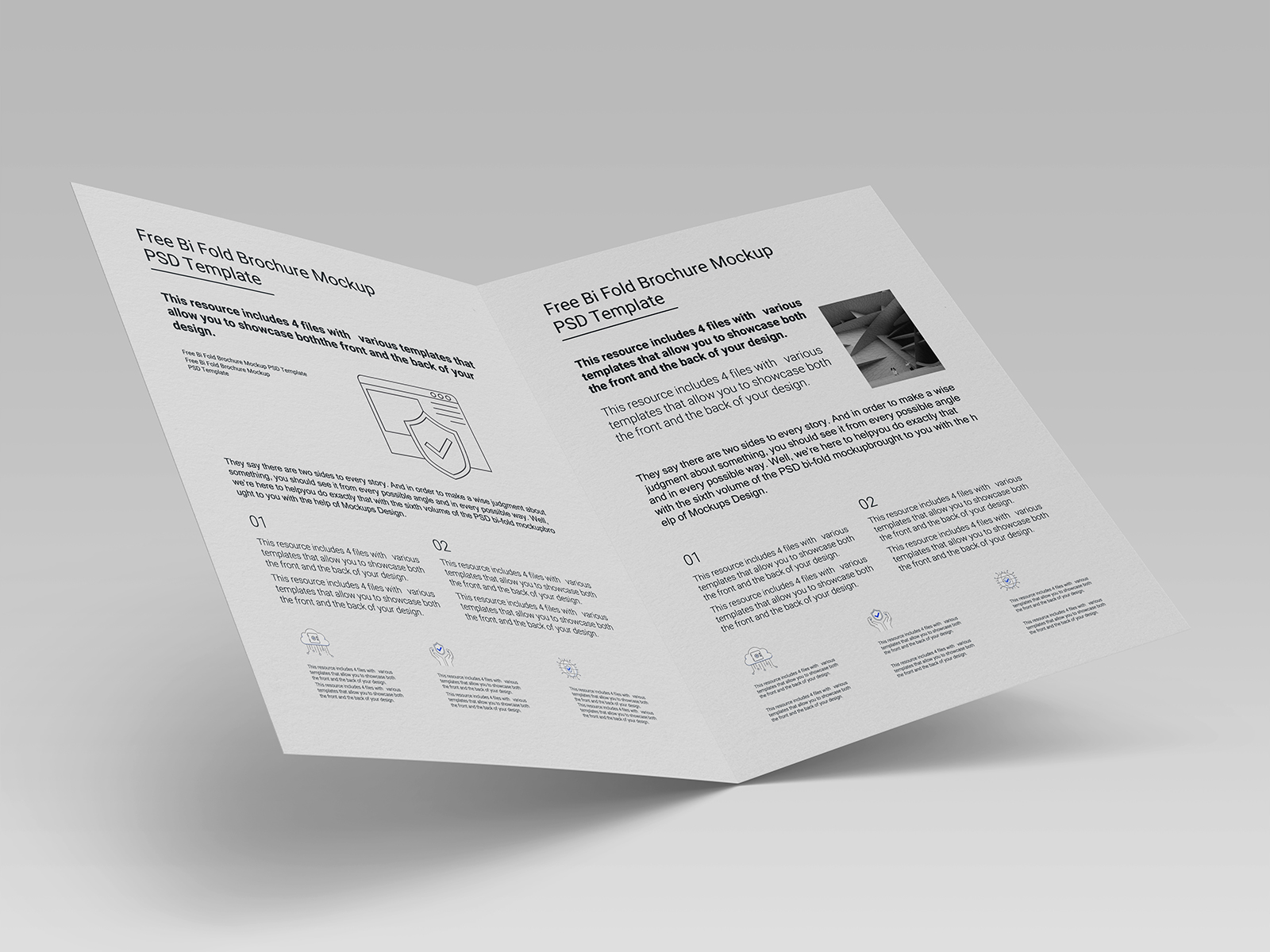Free Bi Fold Brochure Mockup PSD Template for Photoshop
