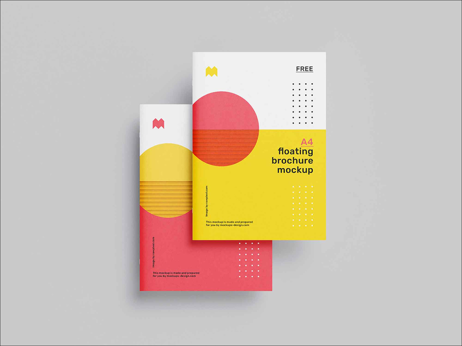 Free Floating A4 Brochure Mockup PSD for Photoshop