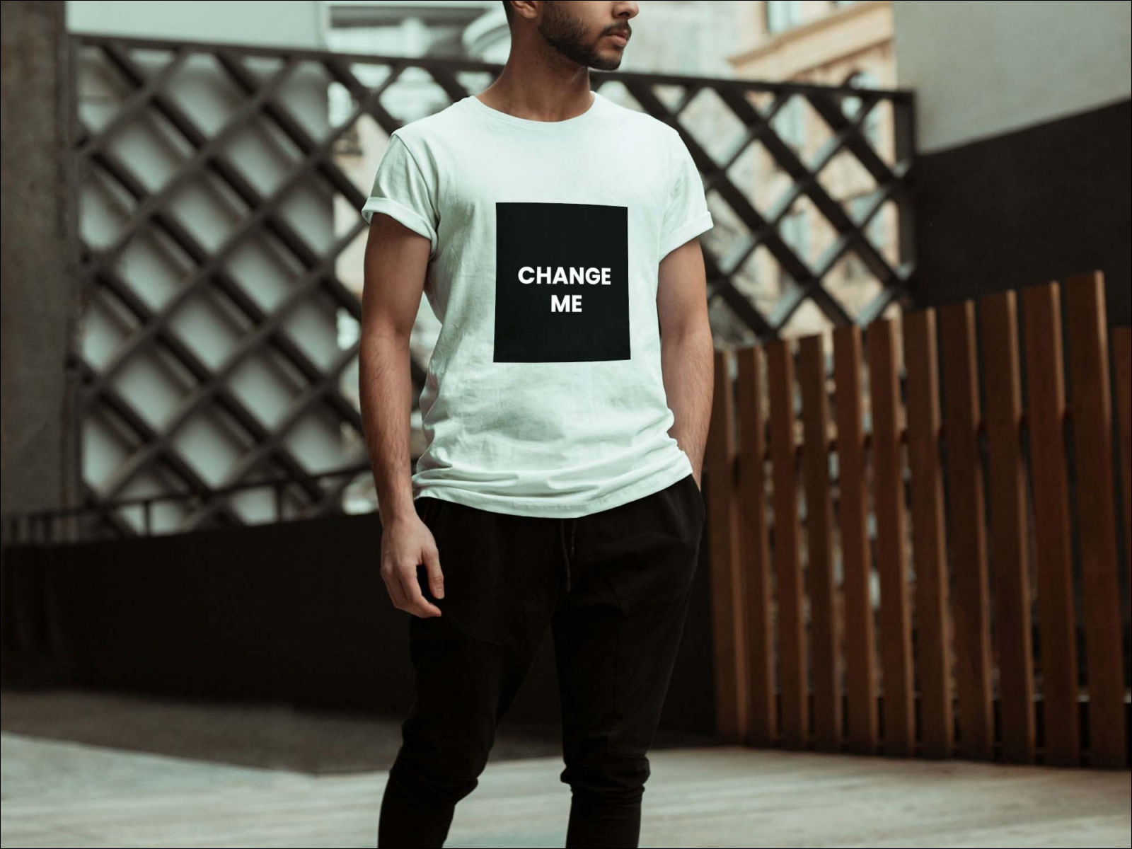 Free Male Model Tshirt Mockup PSD for Photoshop