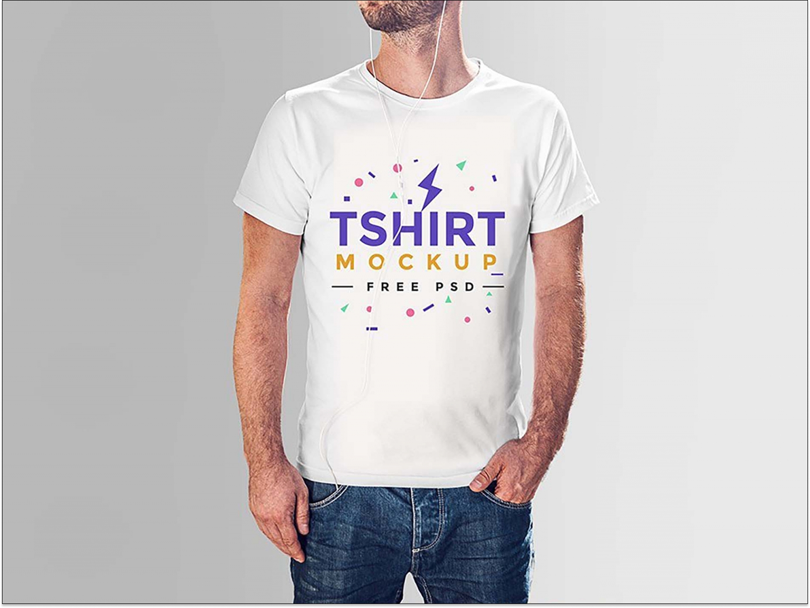 Free Minimalist Model T-Shirt Mockup PSD for Photoshop