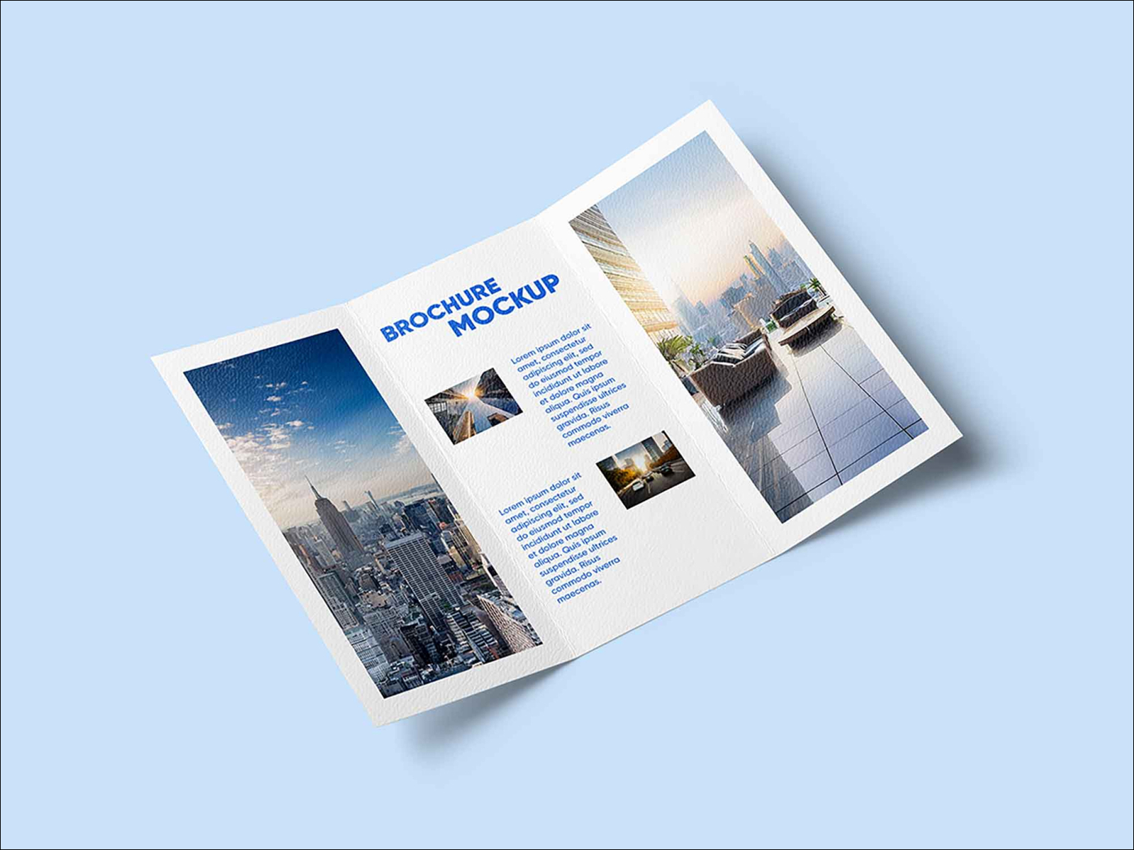 Free Perspective Trifold Brochure Mockup PSD for Photoshop