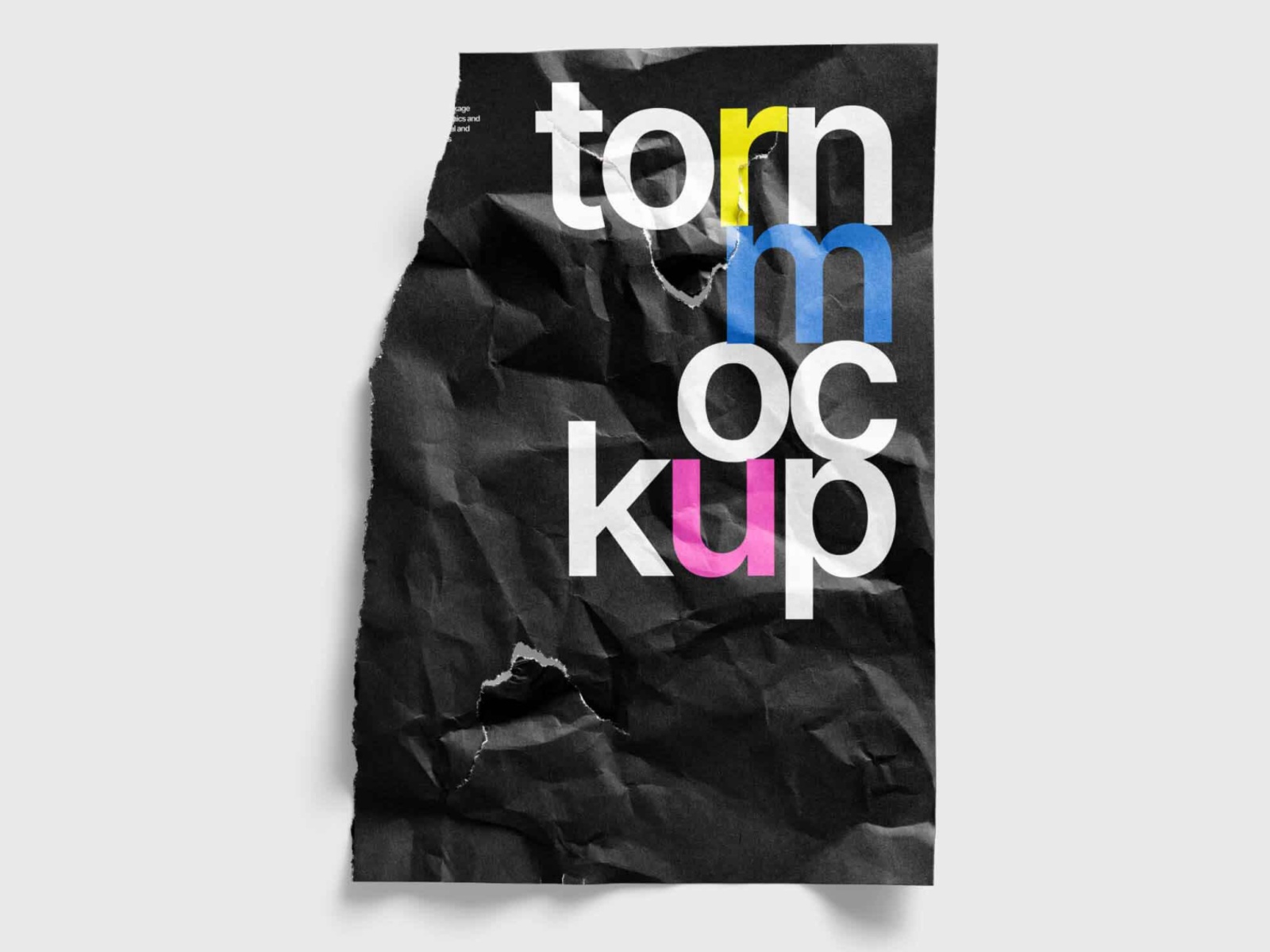 Free Torn Poster PSD Mockup