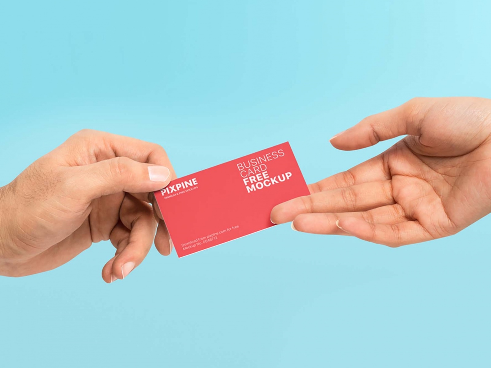 Free Hands Giving Business Card PSD Mockup