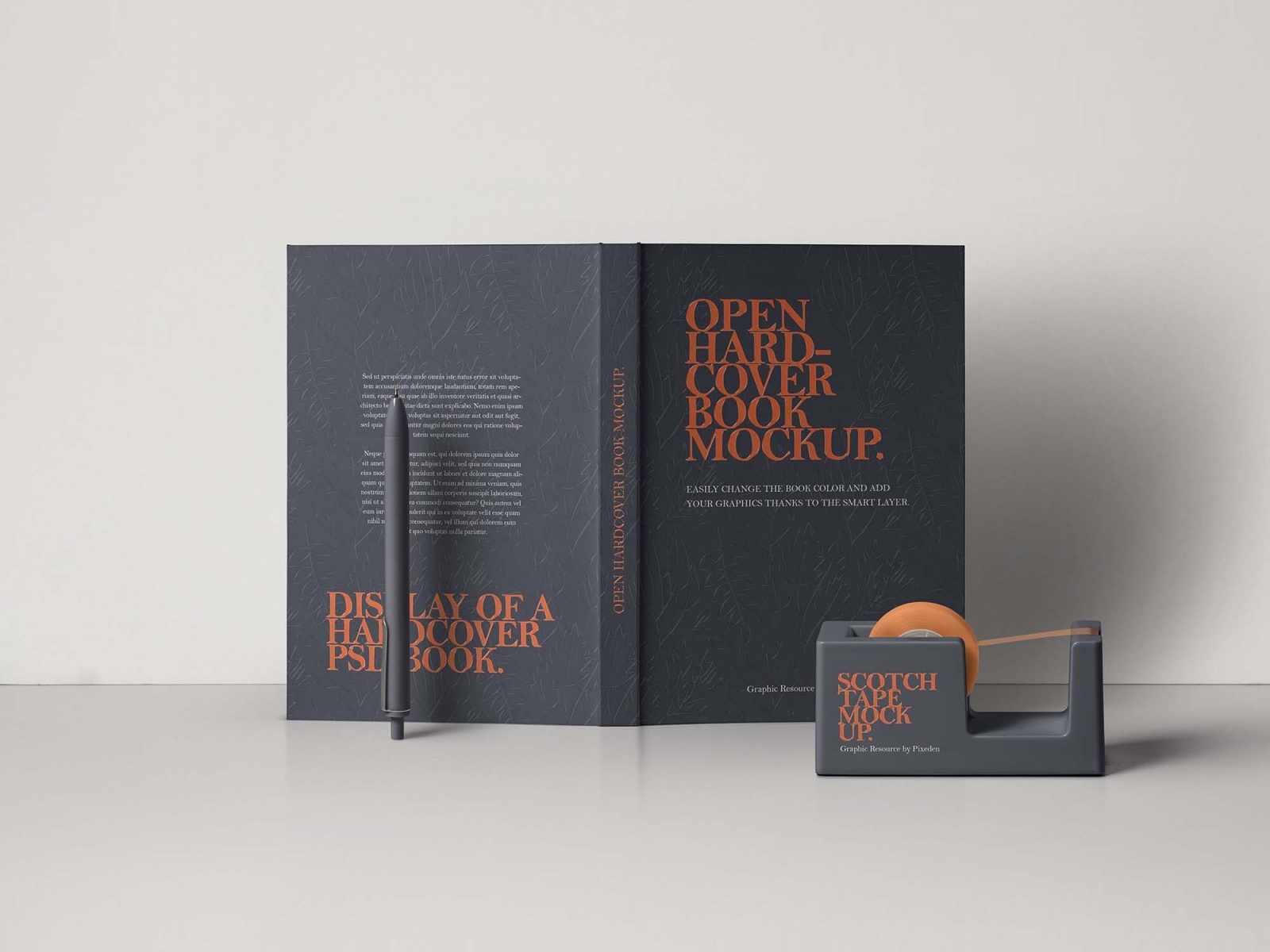 Free Open Hardcover Back Book Mockup PSD