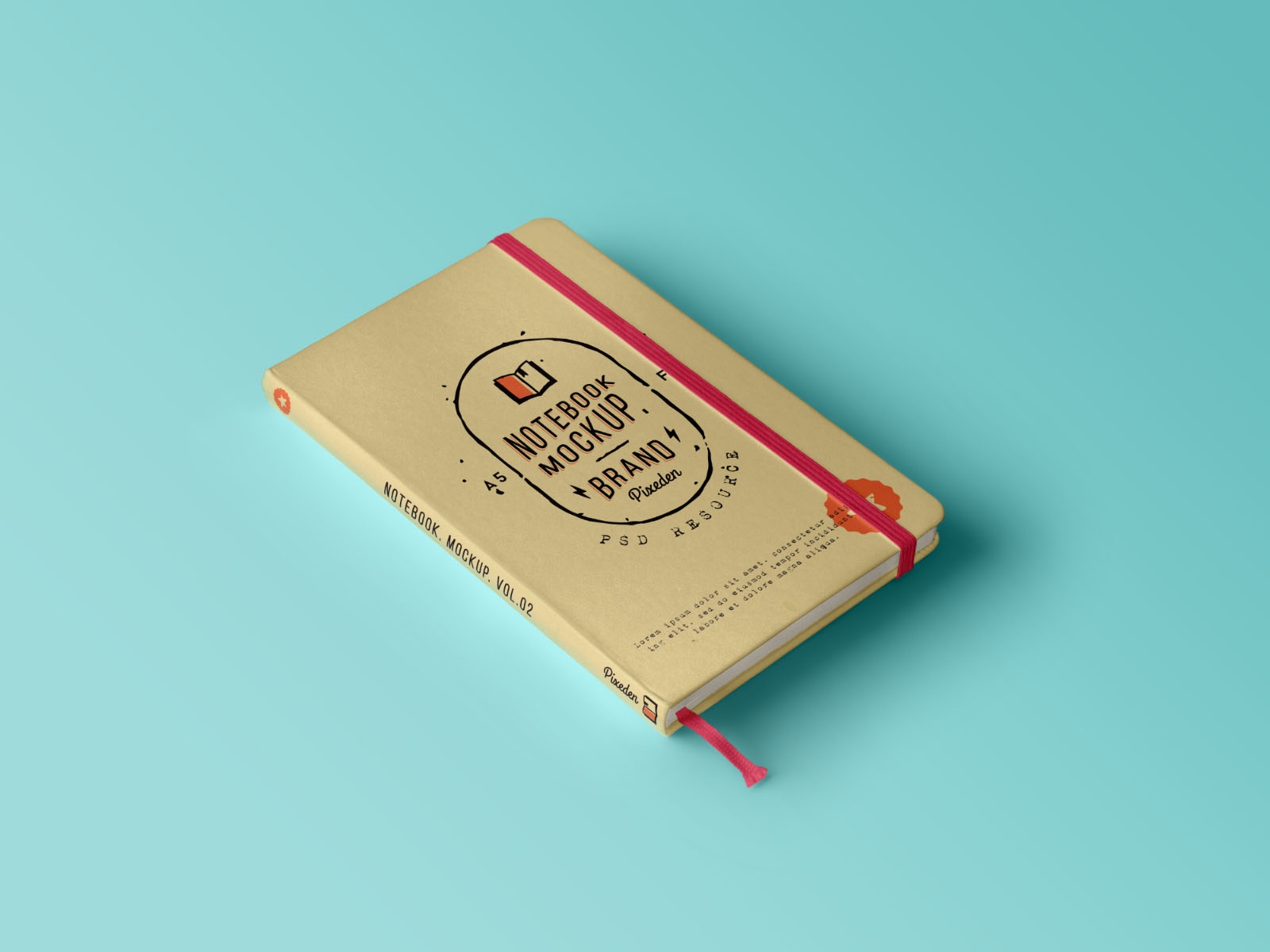 Free Perspective Simple Notebook PSD Mockup