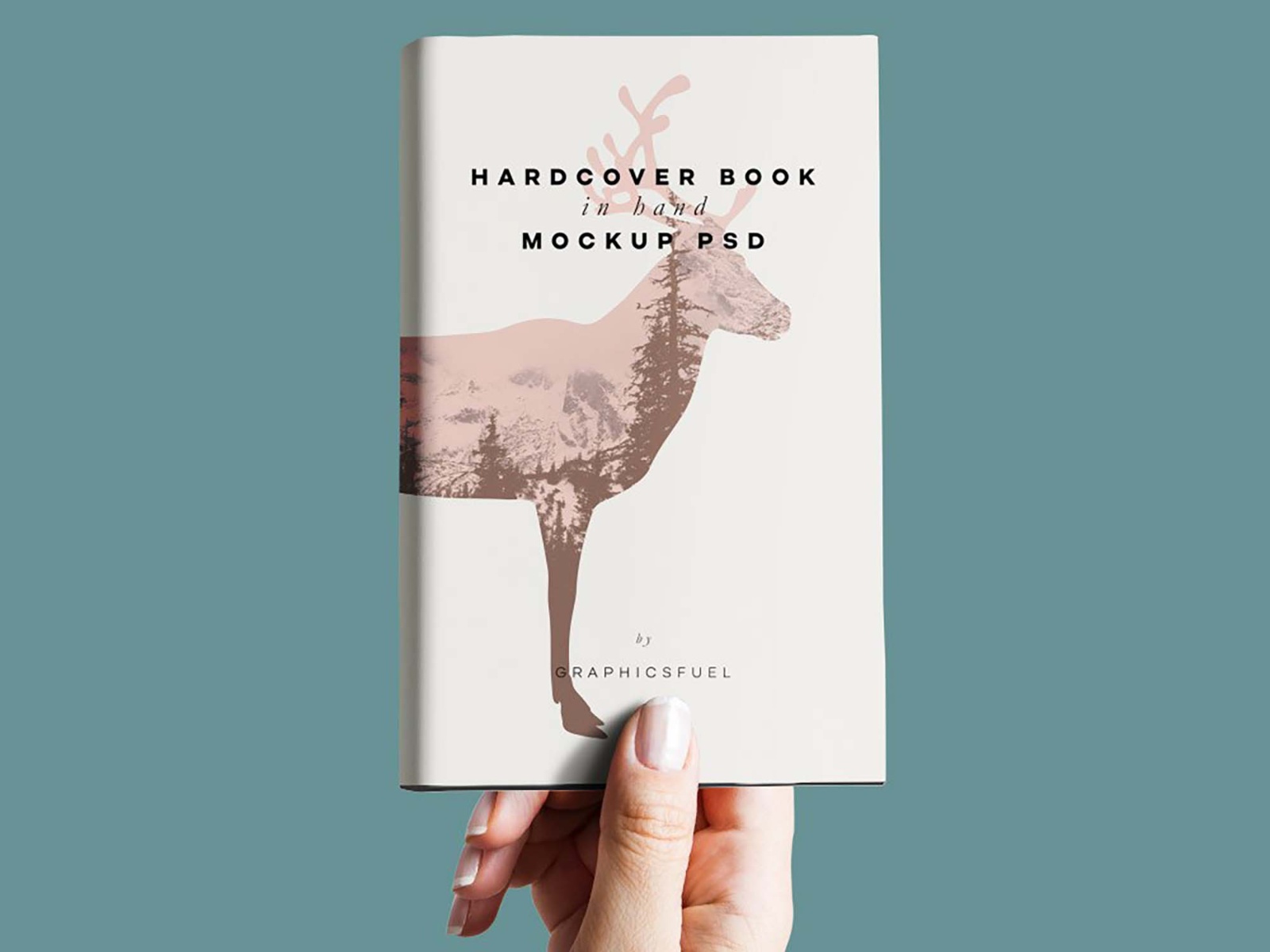 Free Small Hardcover Book Hand Mockup PSD