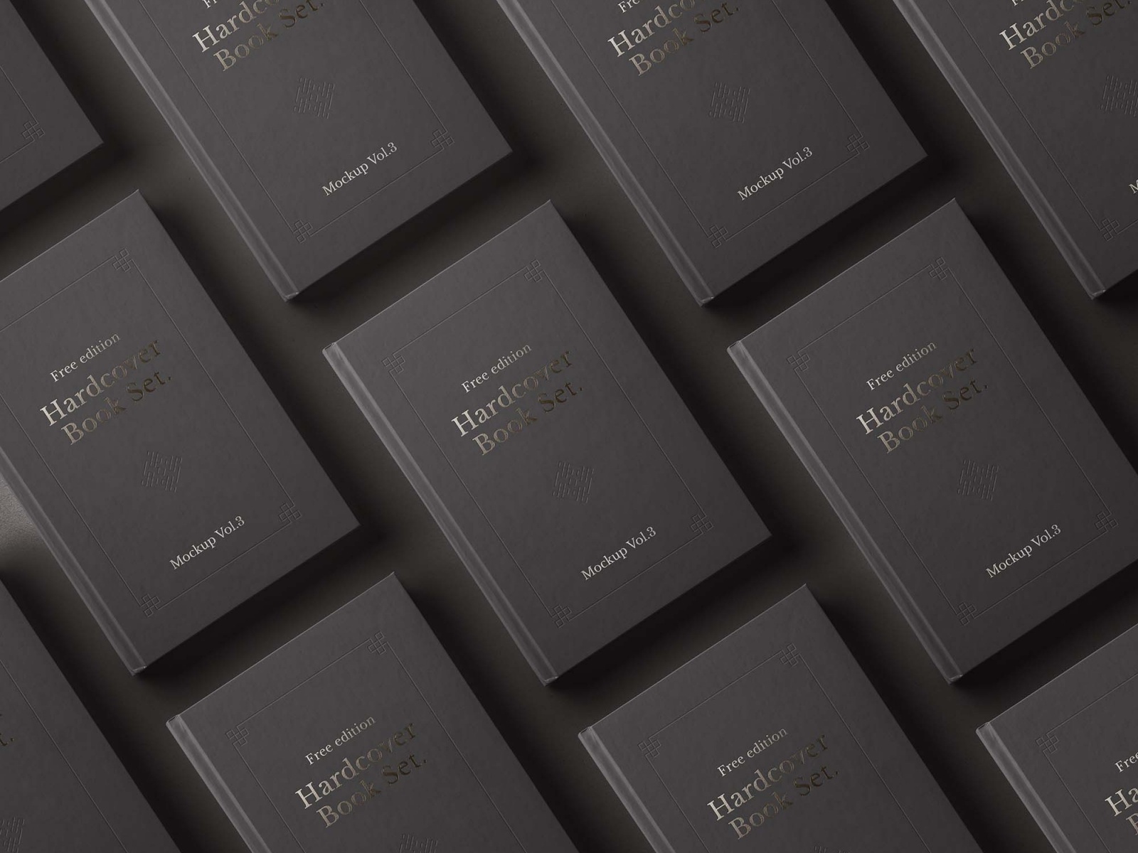 Free Stylish Hardcover Books Grid PSD Mockup