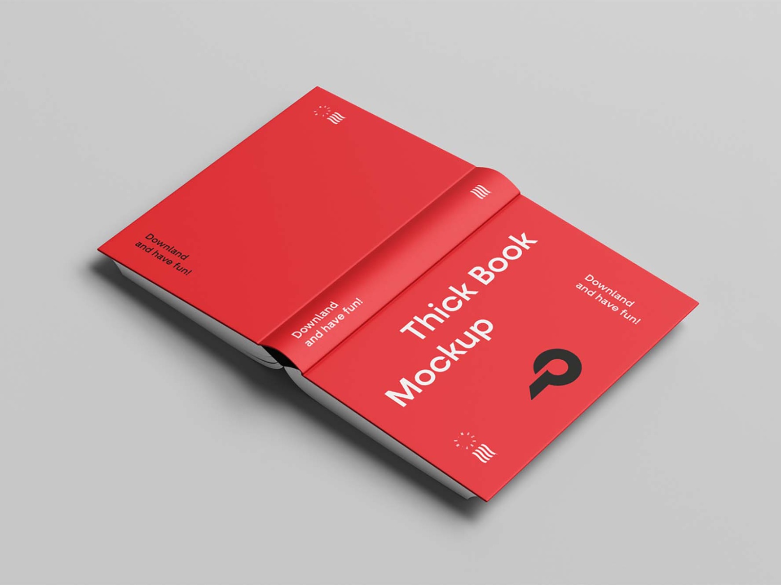 Free Hardcover Book Open Top View PSD Mockup