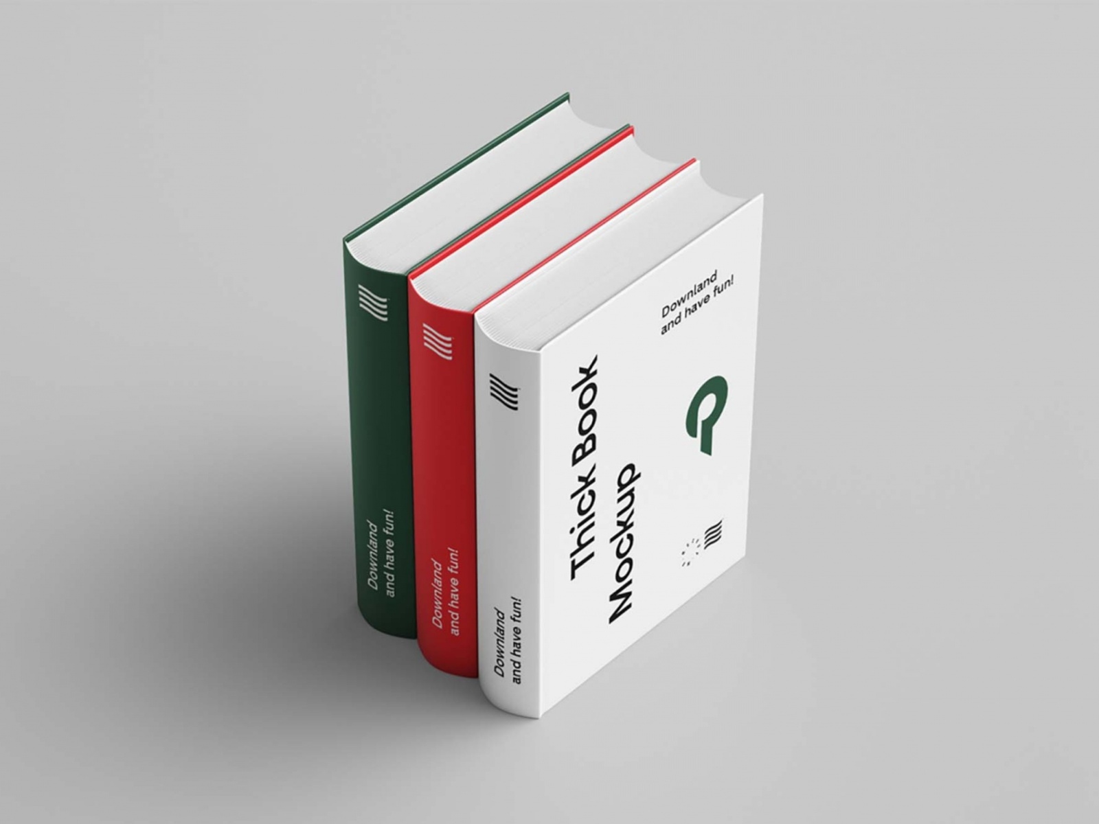 Free Three Thick Hardcover Books PSD Mockup