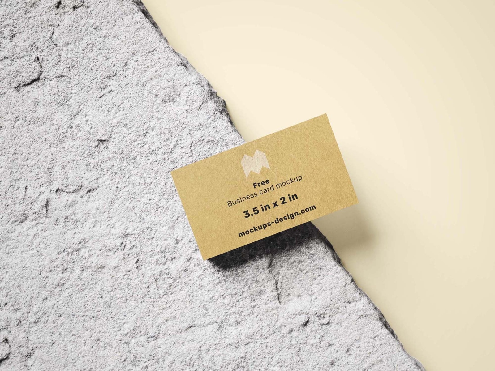 Free Business Card Stone Slab PSD Mockups